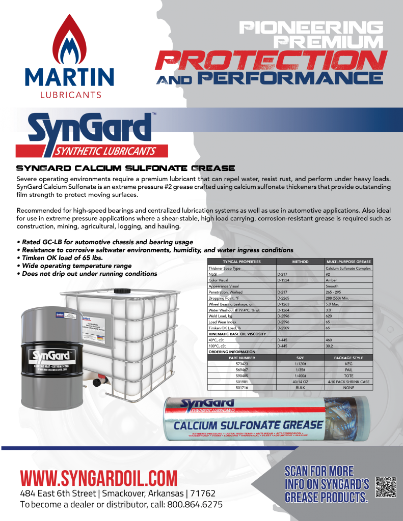 Martin Lubricants SynGard Grease Information Sheet